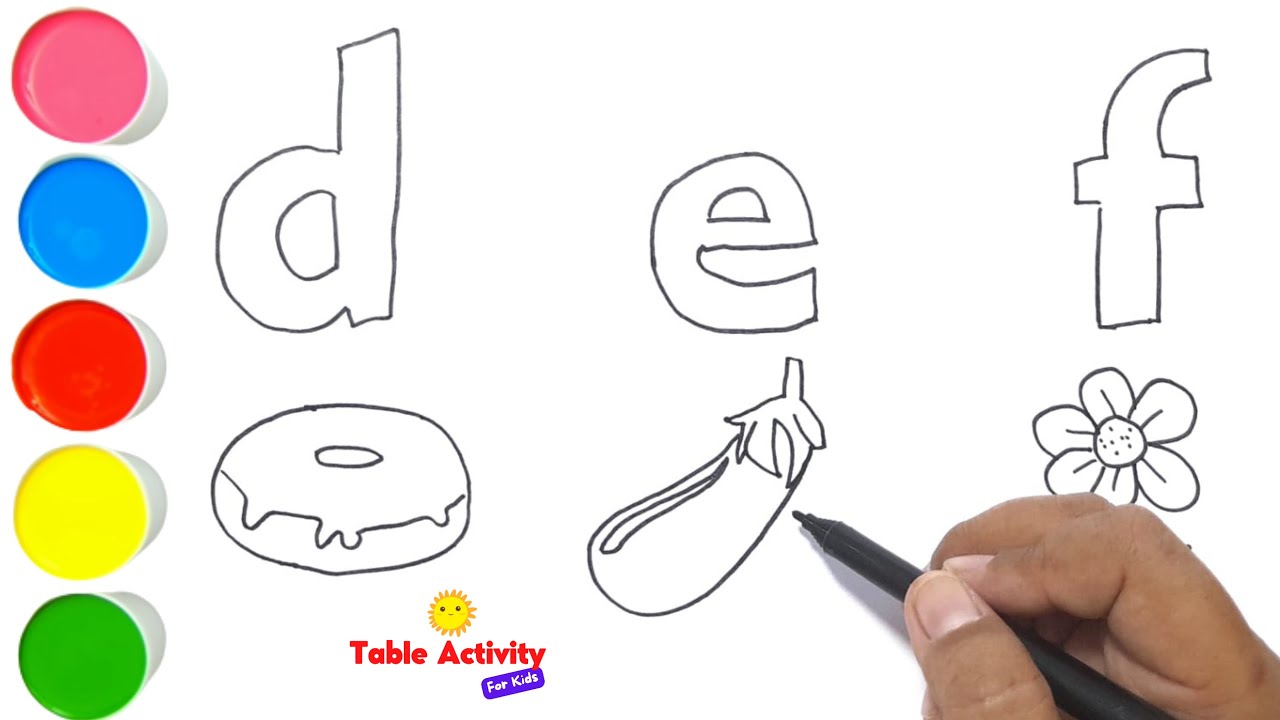 Easy Drawing and Coloring Alphabet | How To Draw ABC | Drawing For Kids ...