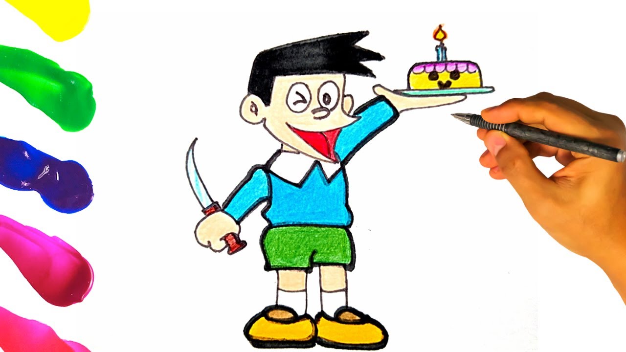 How to Draw Suneo from Doraemon Cartoon - Step by Step | Easy Drawing ...