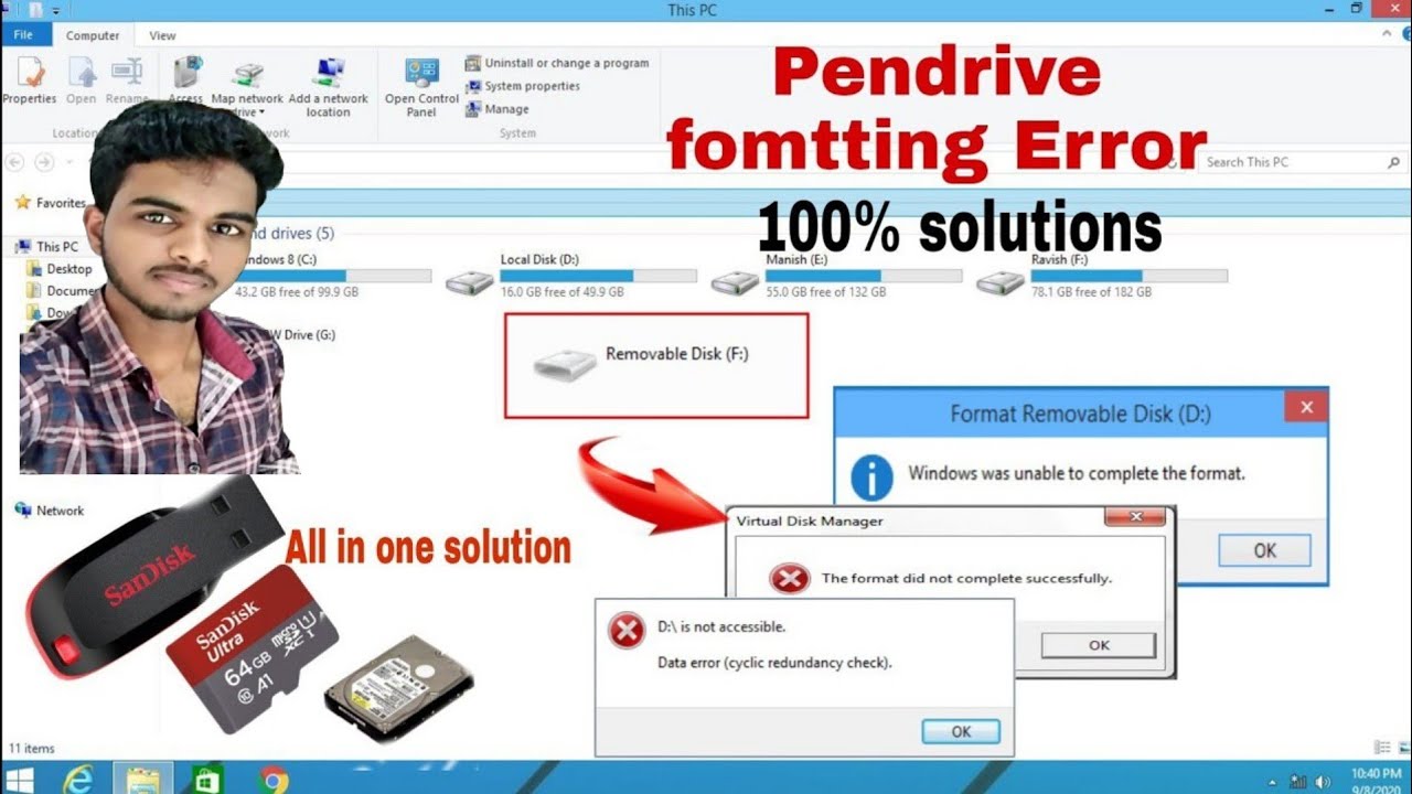unable to format usb (pendrive memory card) drive windows 7/8/10 //how ...