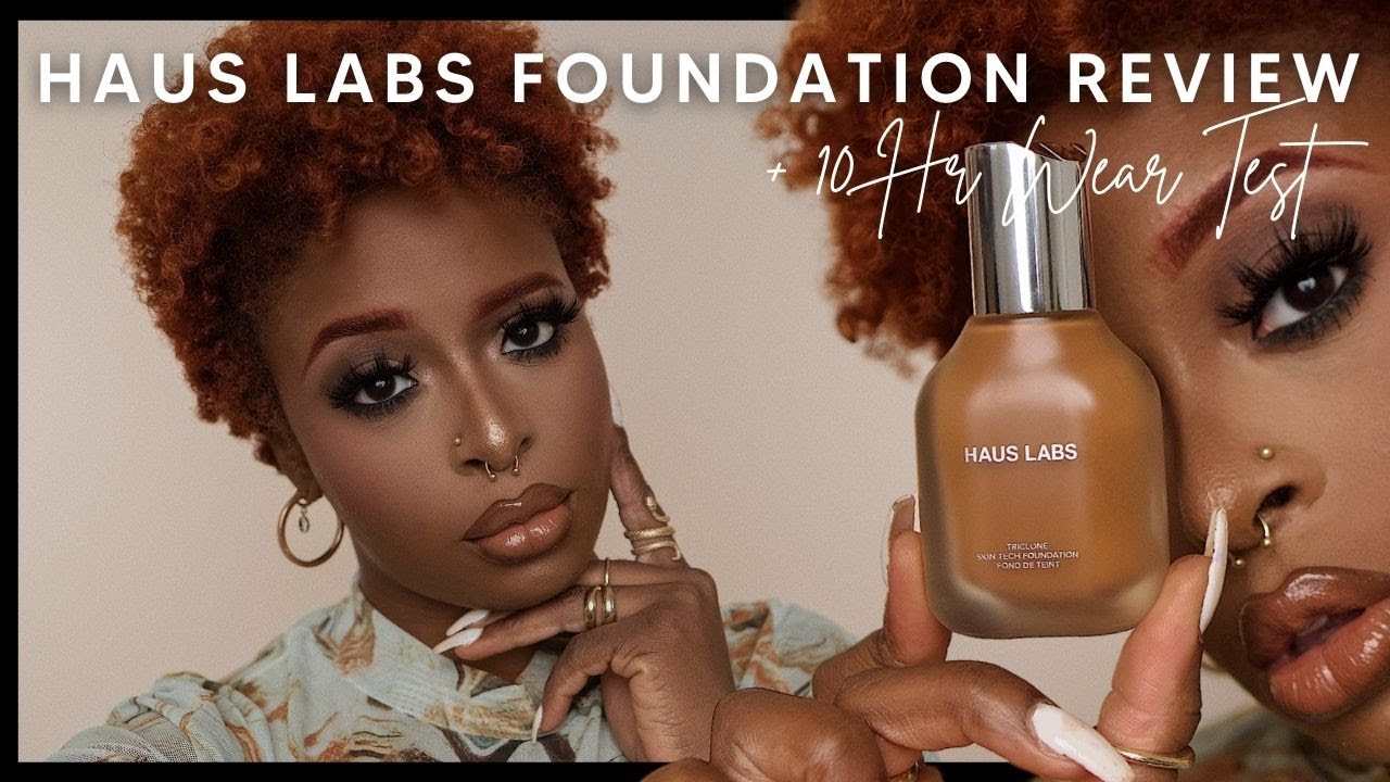 HAUS LABS FOUNDATION REVIEW + 10HR WEAR TEST on Combination Skin - YouTube
