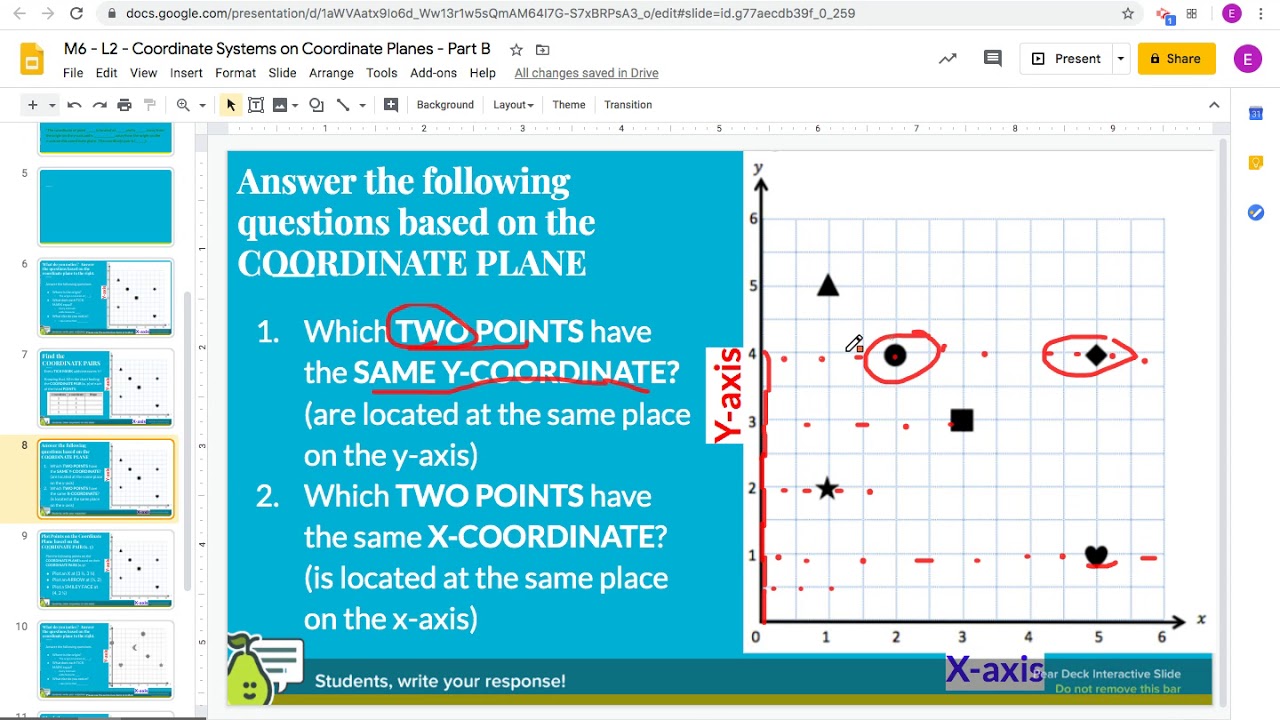 M6 - L2 - Part B - Coordinate Plane #1 - X and Y-Coordinates - YouTube