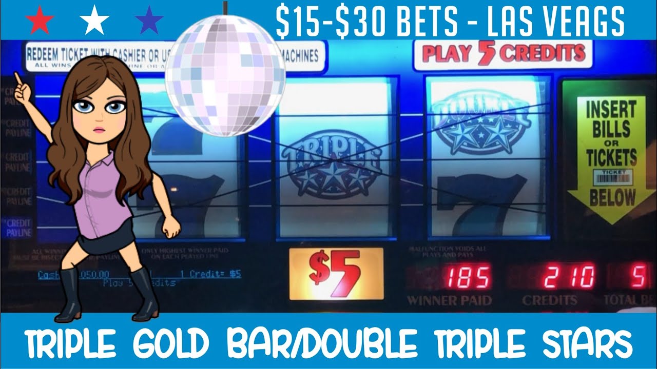 $30 NEW TRIPLE GOLD BAR SLOT MACHINE, $25 TRIPLE STARS VEGAS - CAESARS ...