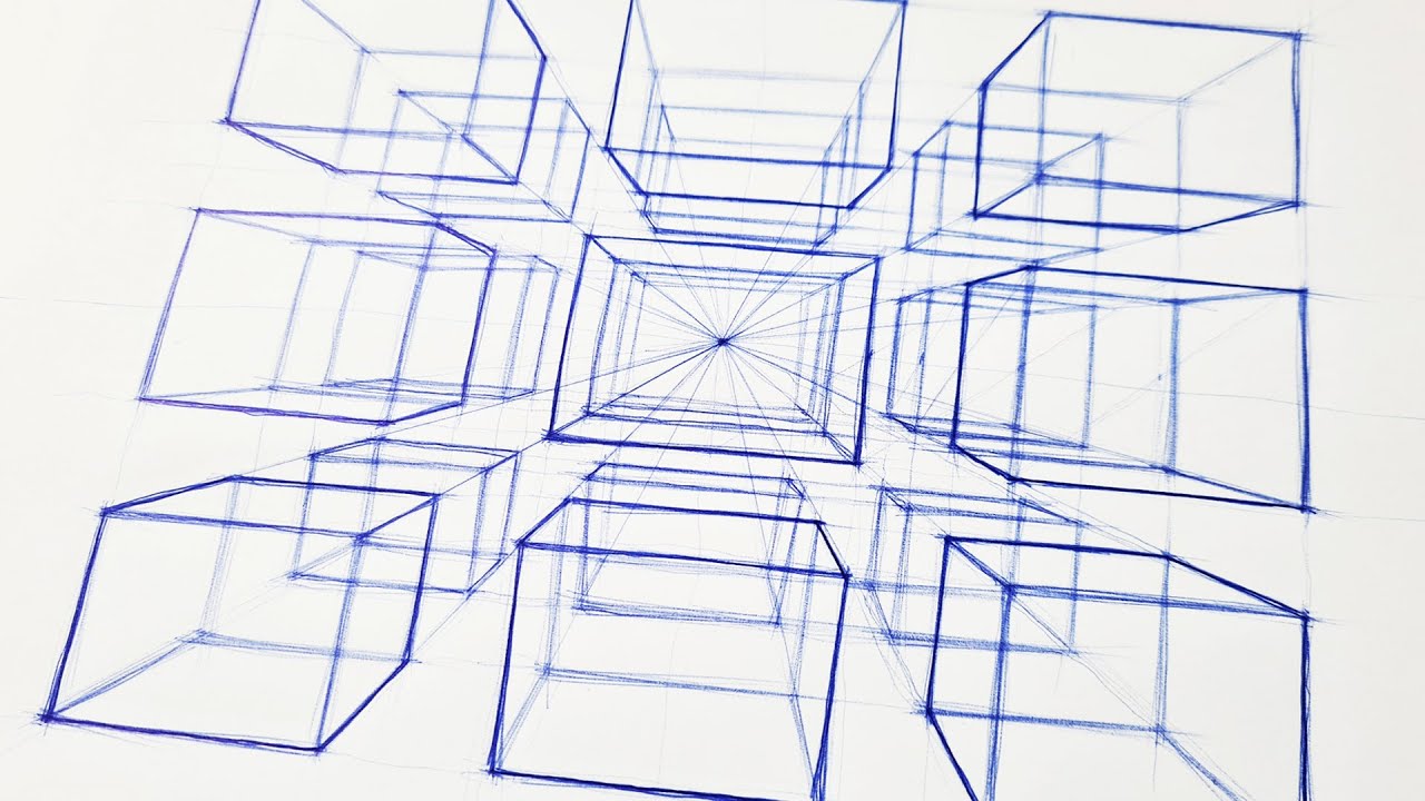 How To Practice One Point Perspective Drawing - YouTube