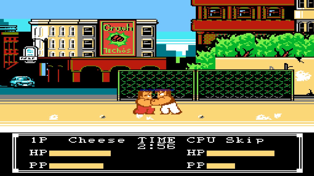 Crash'n the Boys Street Challenge NES Fighting Scene Cheese VS. Skip ...
