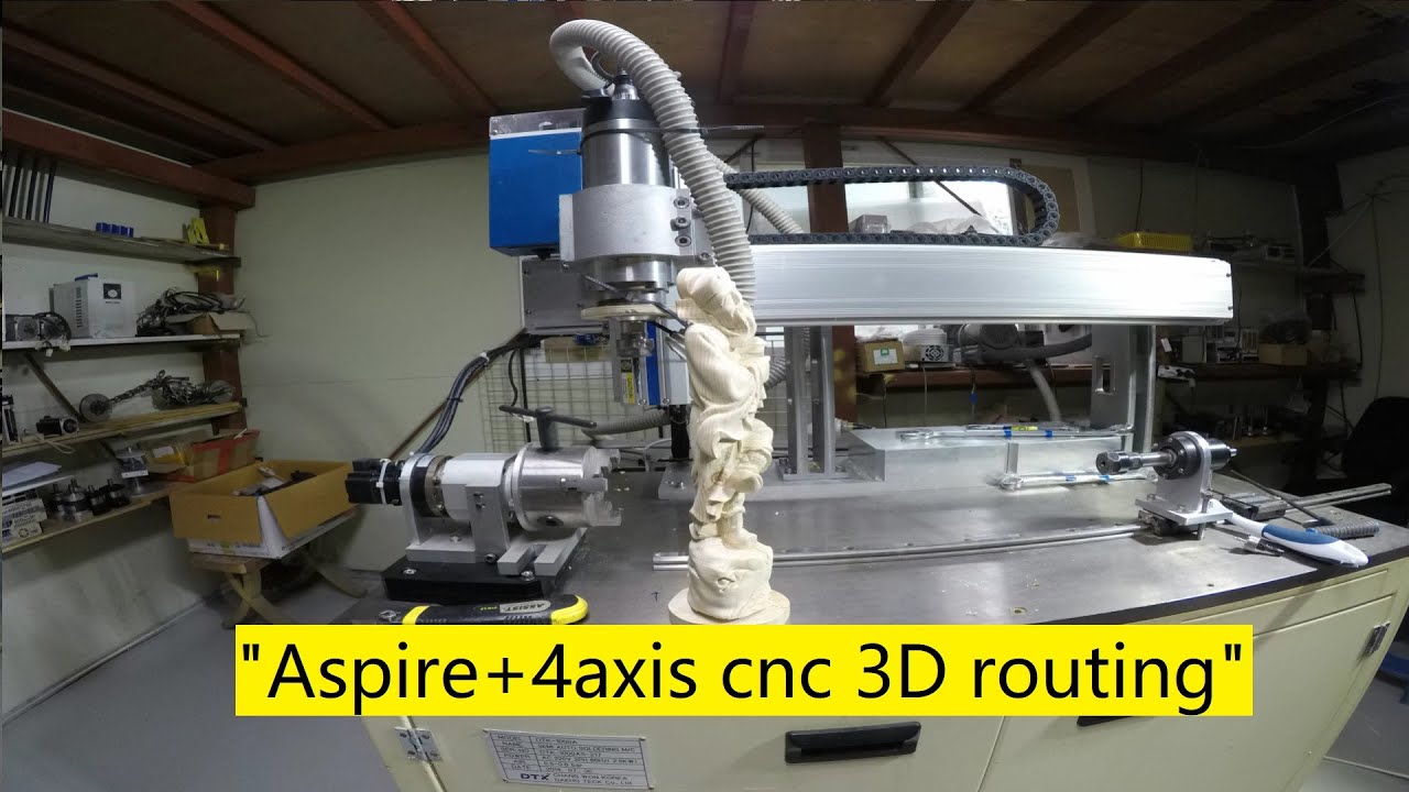 aspire+diy cnc 3d routing : 아스파이어를 이용한 3d형상 가공..2 - YouTube
