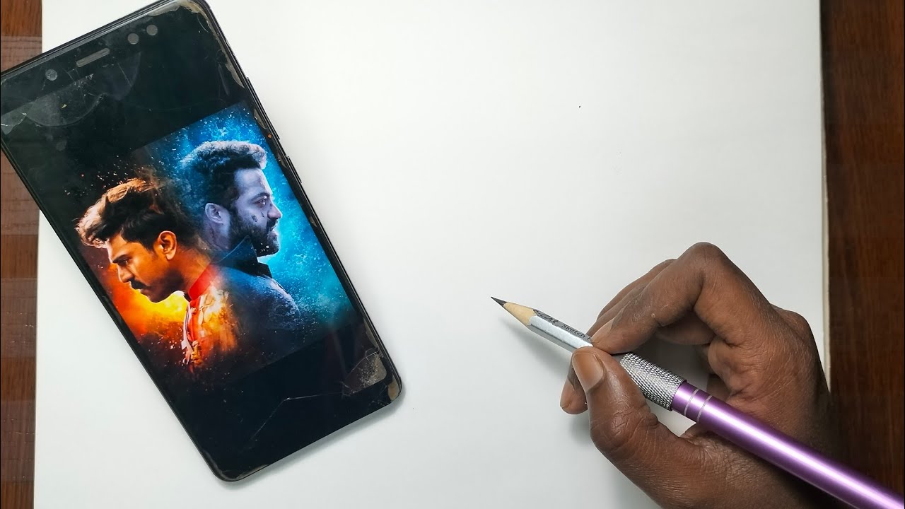 RRR Movie Poster Drawing🔥//Tutorial video// Part-1 - YouTube