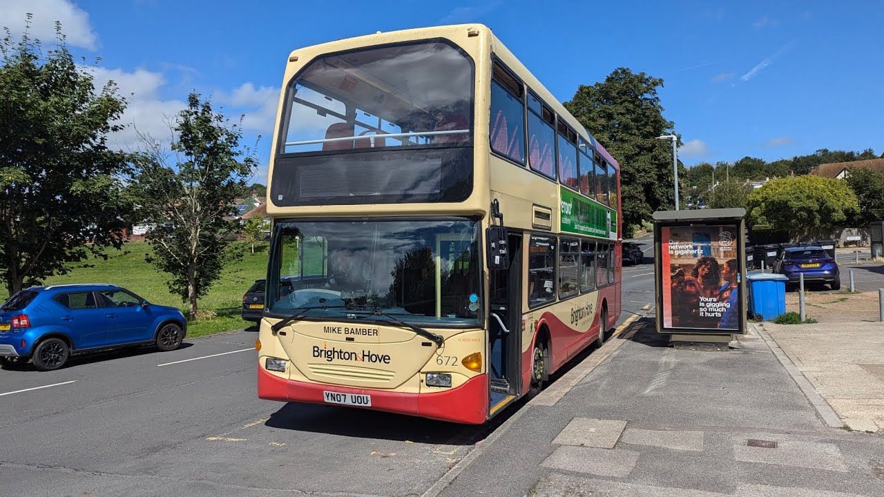 Brighton & Hove Buses 672 (YN07 UOU) on route 5 - YouTube