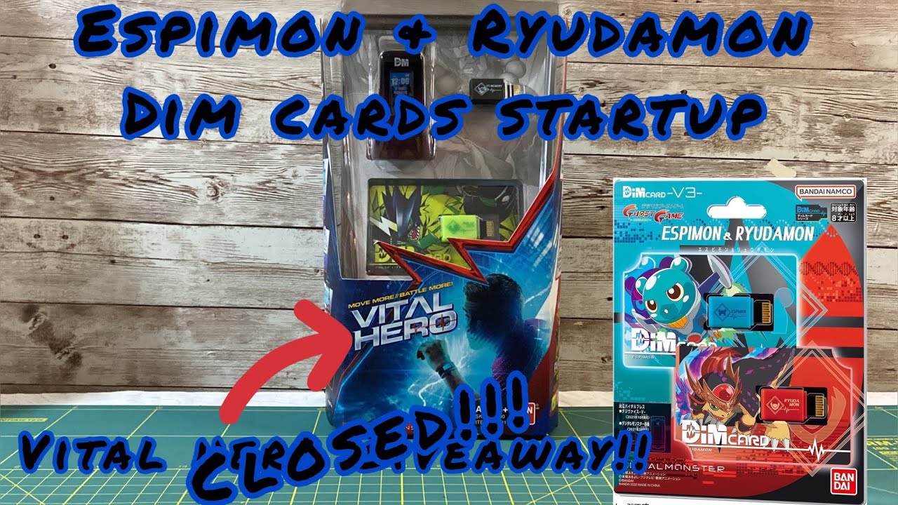 Digimon Vital Bracelet - Espimon & Ryudamon Dim cards - Vital Hero ...