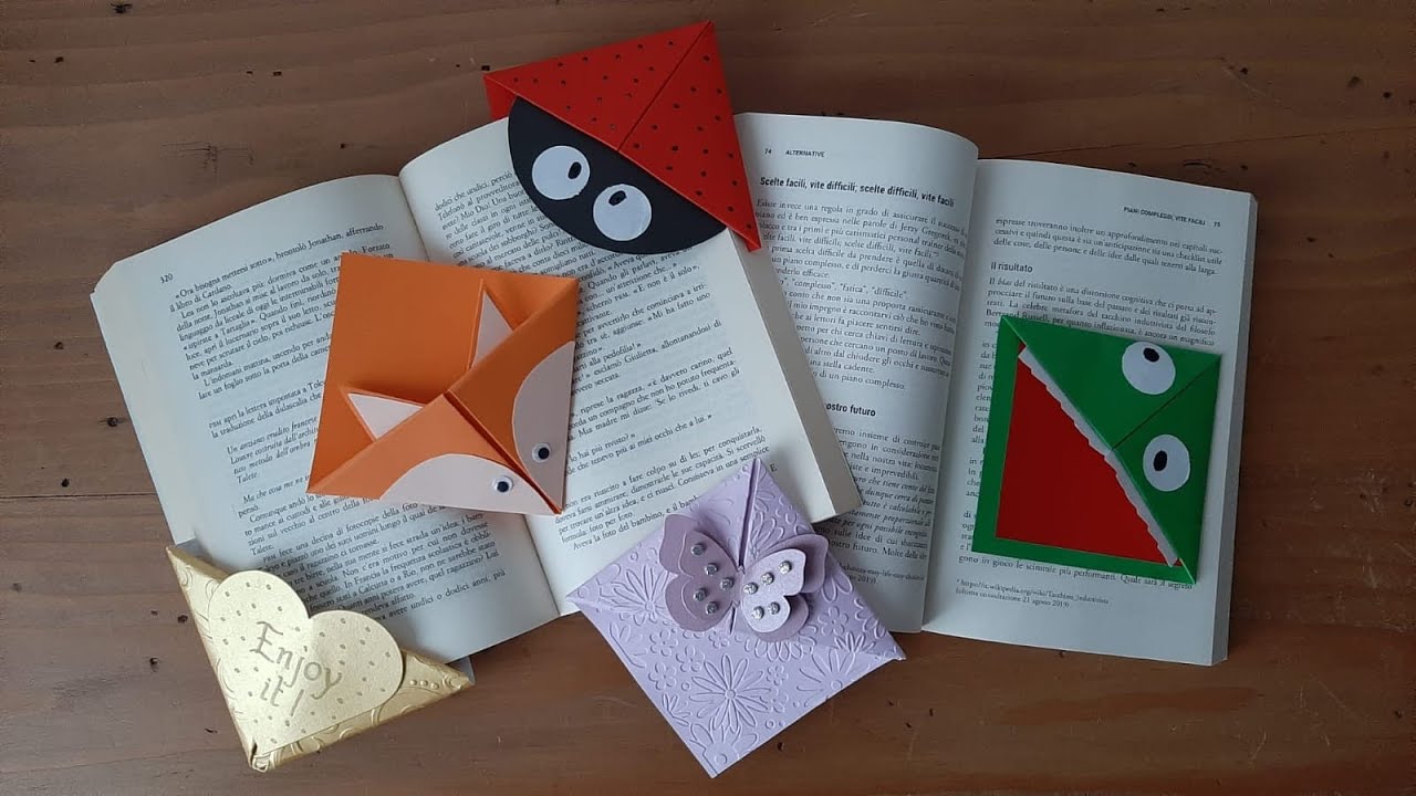 Segnalibri in carta - origami - YouTube