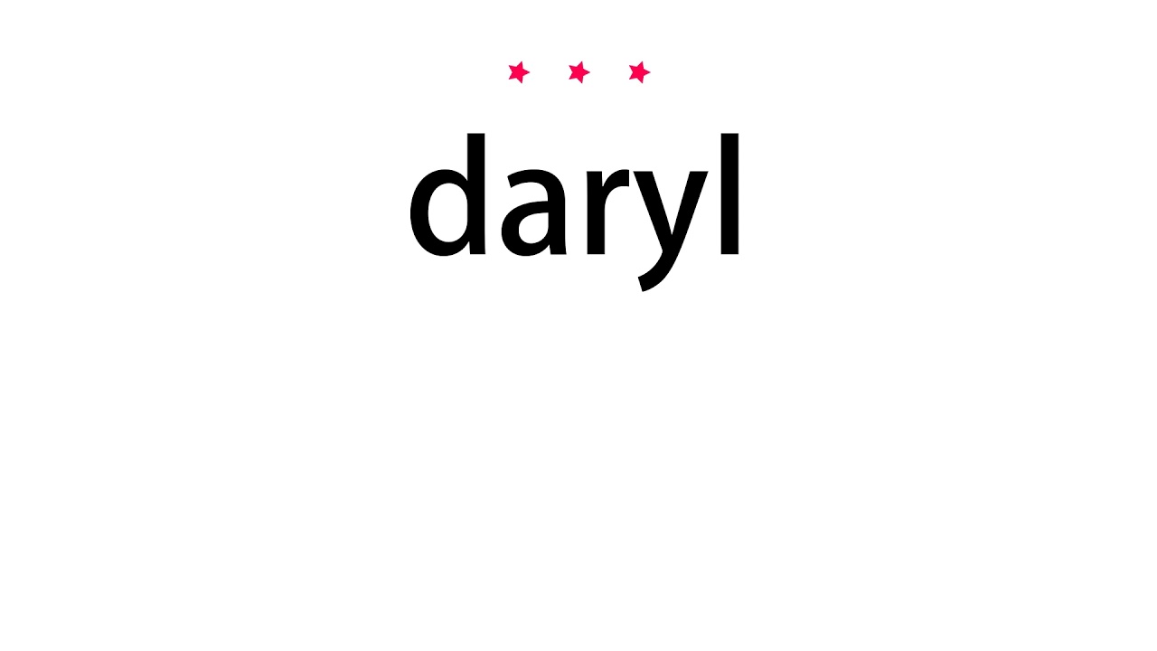 How to pronounce daryl - Vocab Today - YouTube