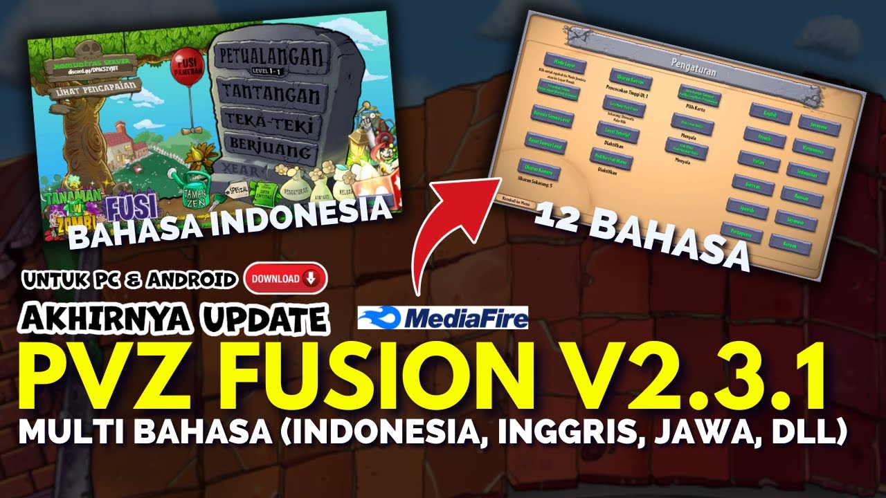 AKHIRNYA UPDATE !! DOWNLOAD PVZ FUSION VERSI 2.3.1 MULTI BAHASA UNTUK PC & ANDROID !! - YouTube