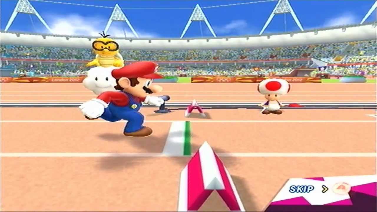 Mario & Sonic Olympics 2012 Long Jump 2 player battle - YouTube