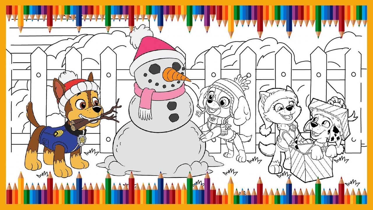Coloring PAW Patrol Snowman in drawing | Painting,Drawing & Coloring ...