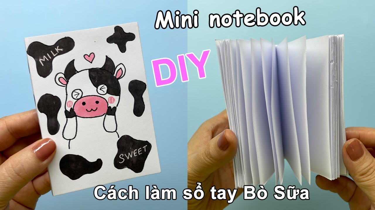 Cách làm sổ tay Bò Sữa cute | DIY Mini Notebook | How to make paper ...