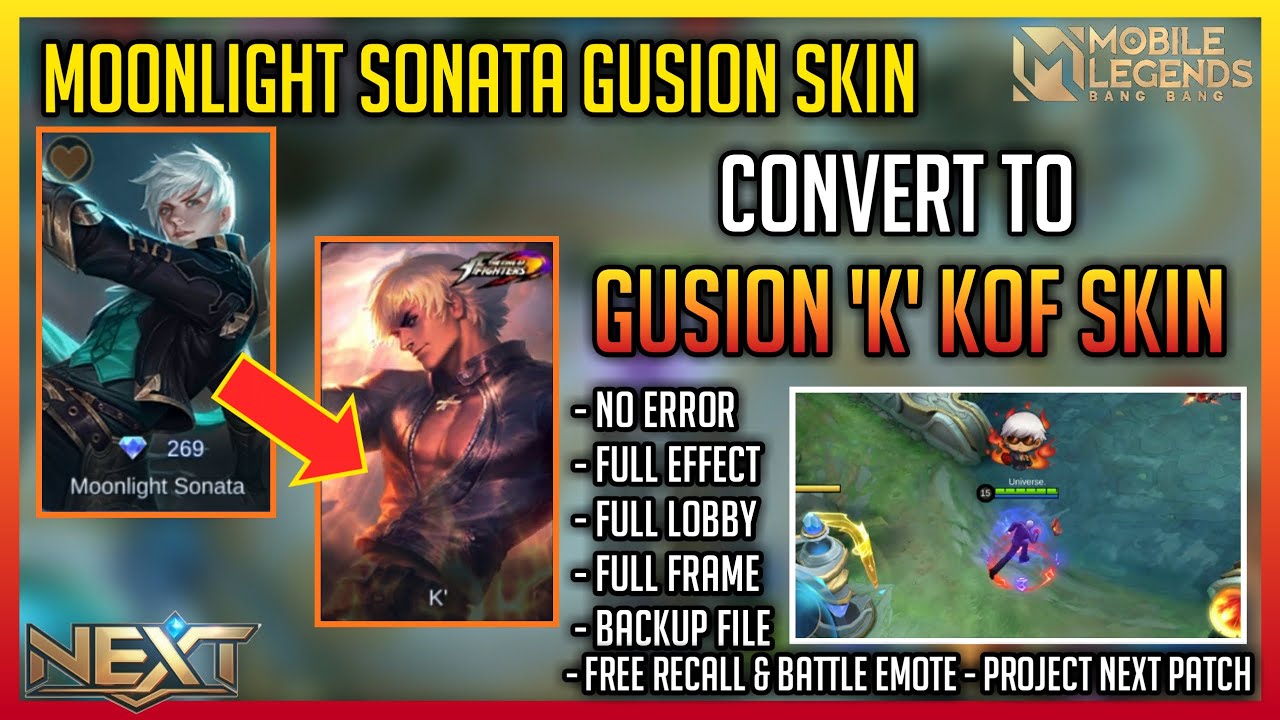 MOONLIGHT SONATA GUSION GUSION 'K' KOF SKIN CONVERT SCRIPT | NO ERROR ...