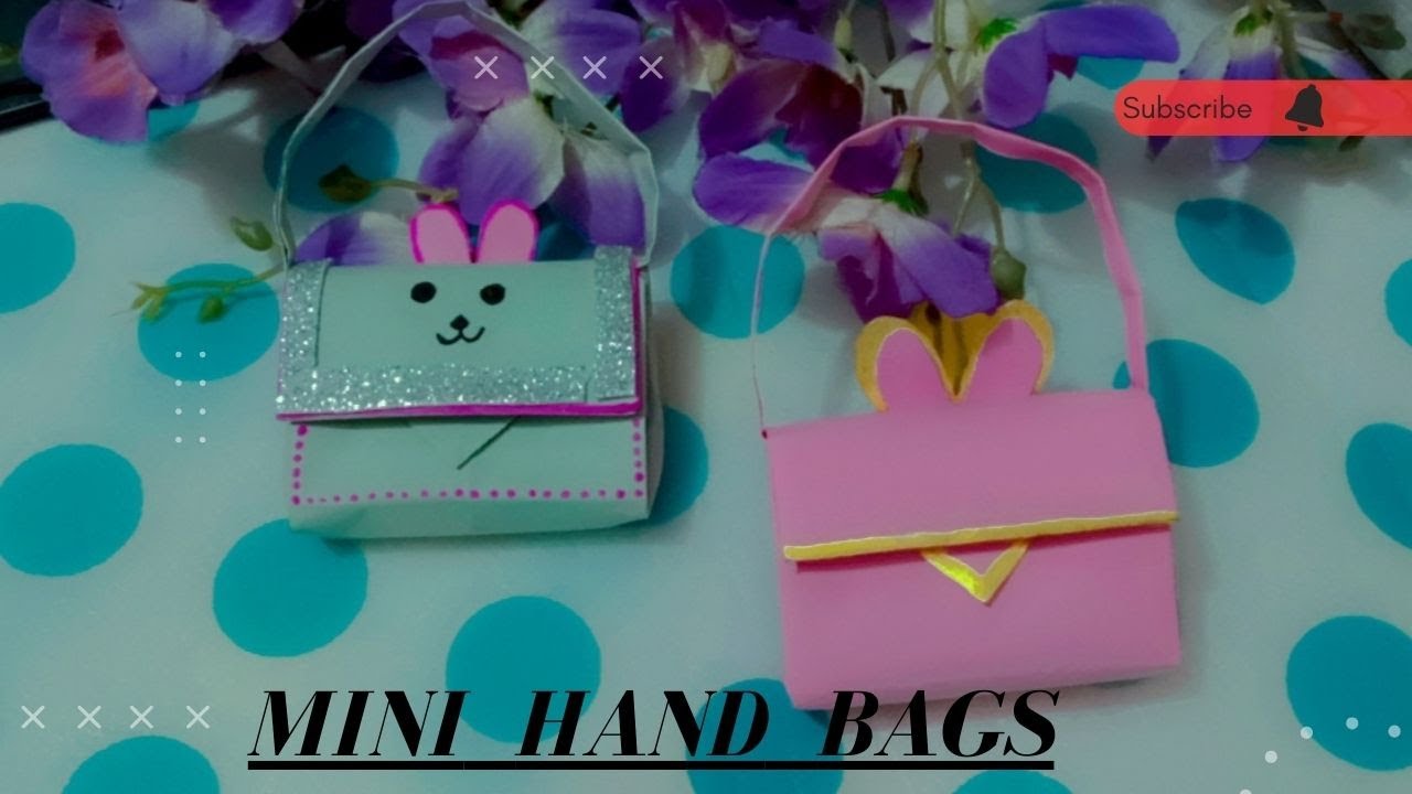 how to make paper hand bag | paper bags | origami paper bags | mini ...