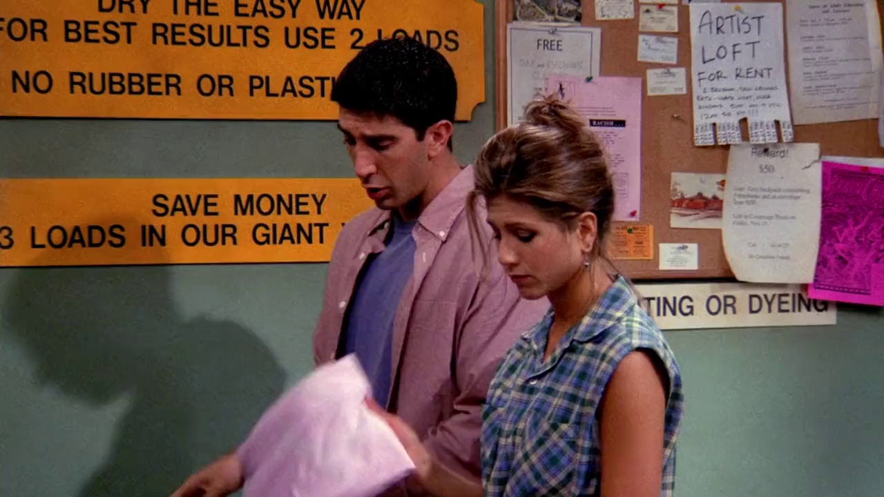 Friends - Rachel kiss Ross(laundry scene) - YouTube