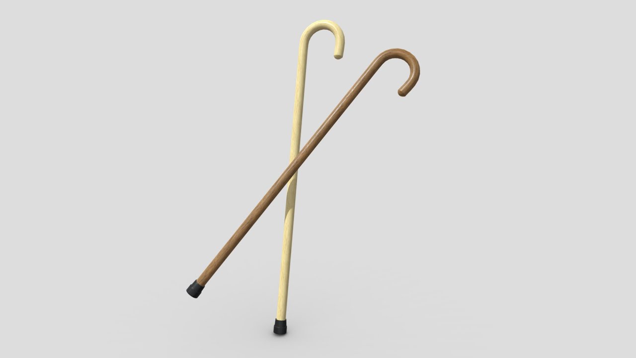 Walking Stick - low poly PBR 3d model - YouTube