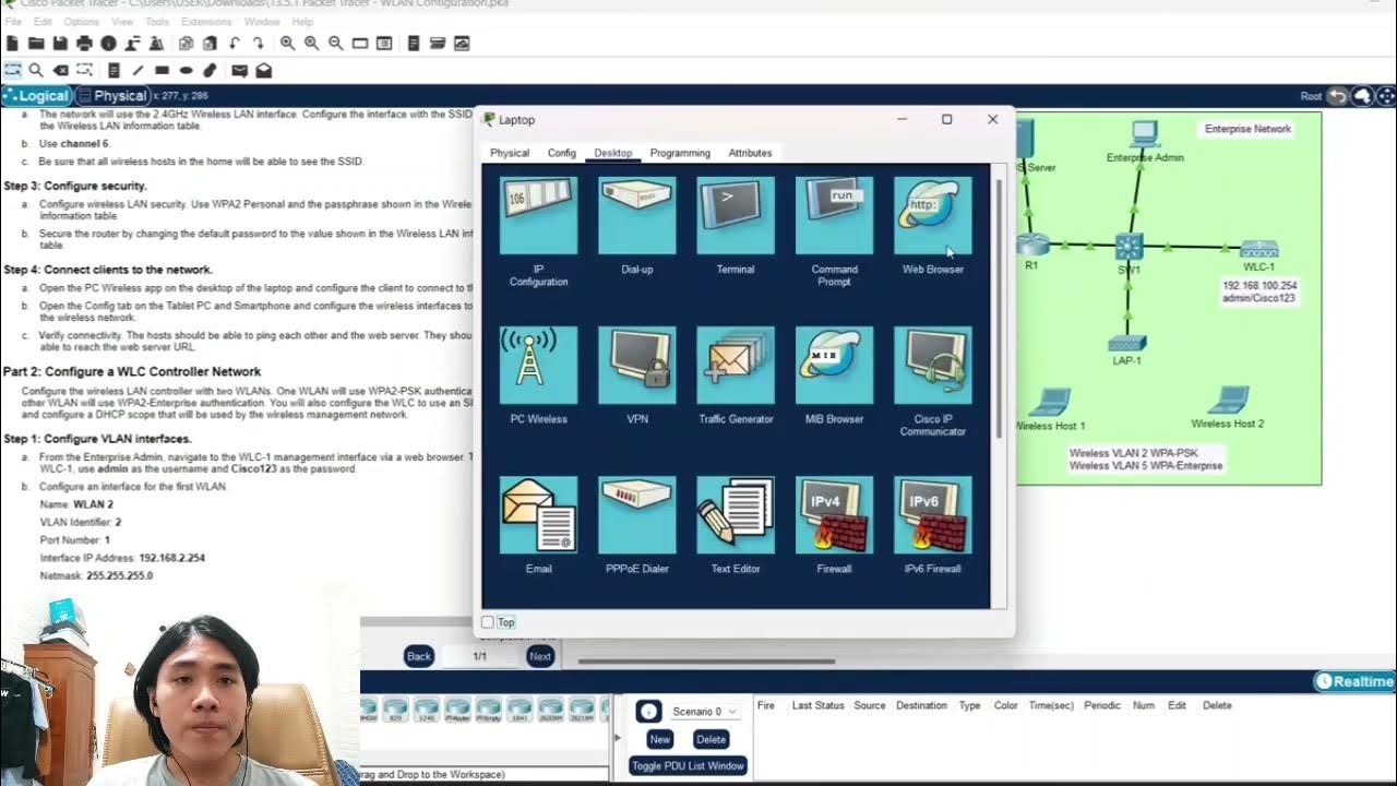 Tugas SRWE 13.5.1 Packet Tracer - WLAN configuration - YouTube