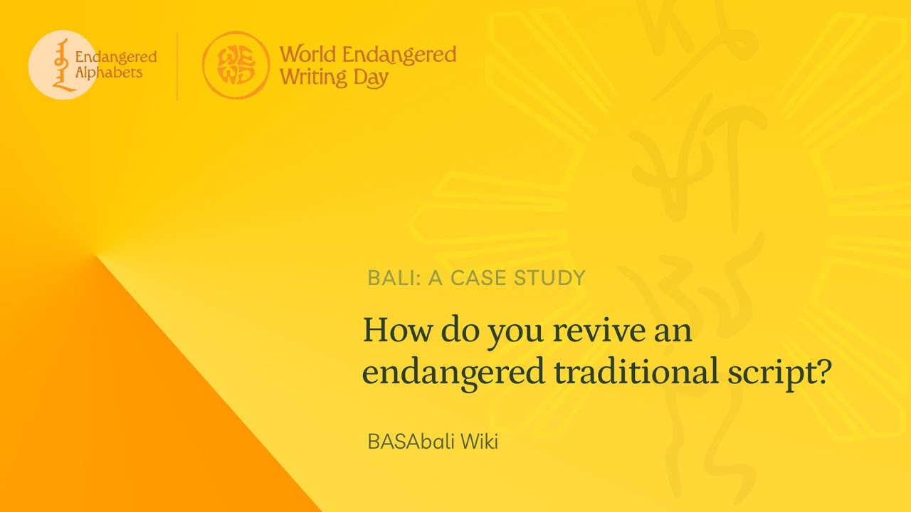 How do you revive an endangered traditional script? - YouTube