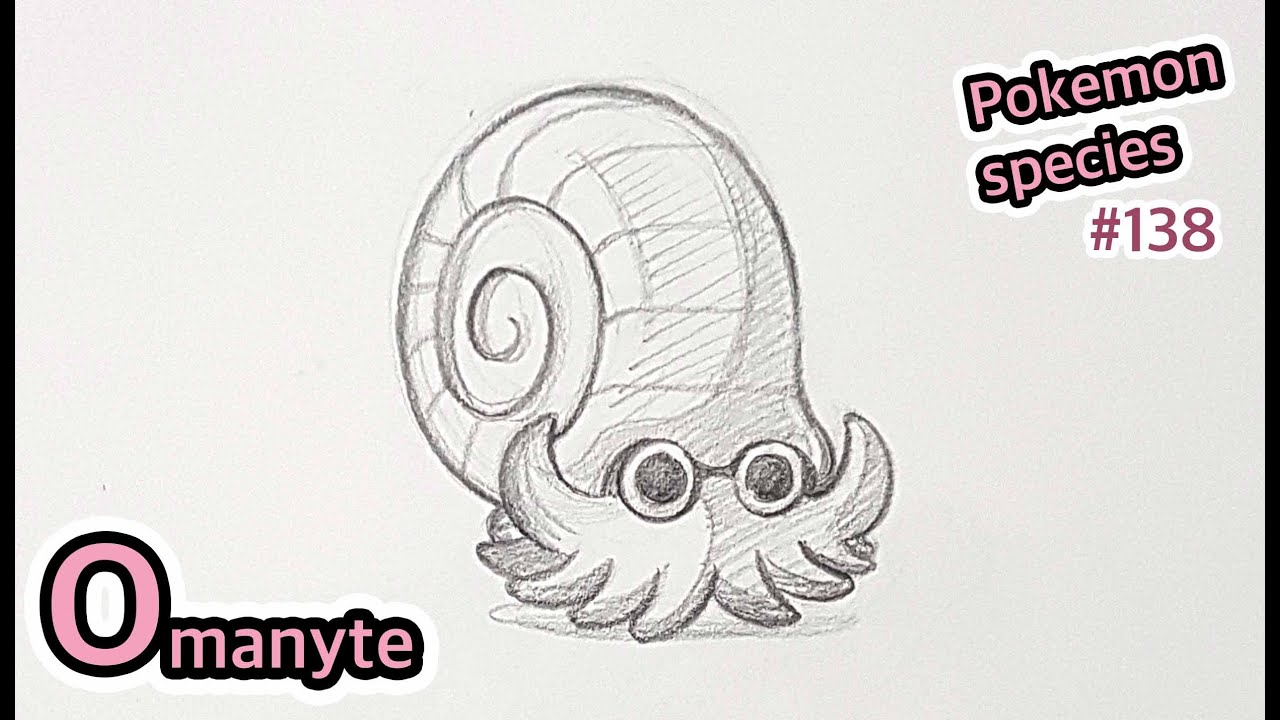 Draw Omanyte/Pokemon #138/Easy Step By Step Drawing Tutorial/암나이트그리기 ...