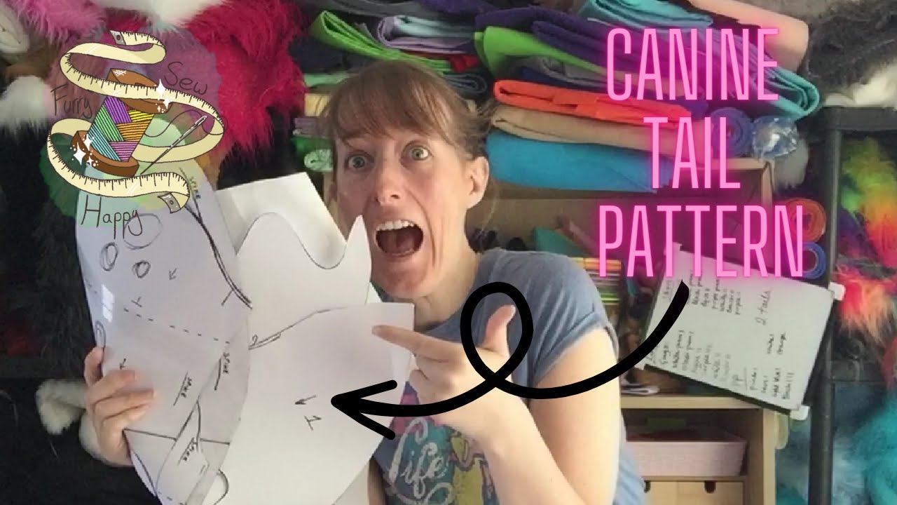 How to make a fursuit canine tail: Paper pattern/template Part 2 // Sew ...