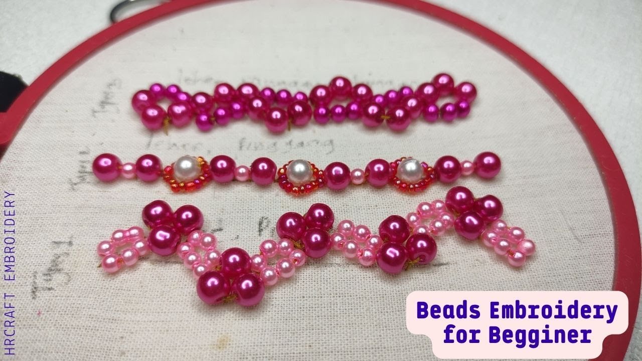 Beads Hand embroidery basic stitches tutorial for beginners || Beads ...