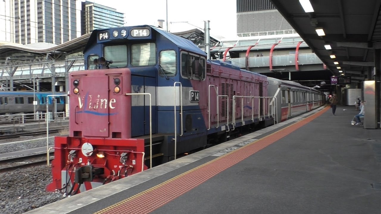 V/Line P Class push-pull trains at Southern Cross - YouTube