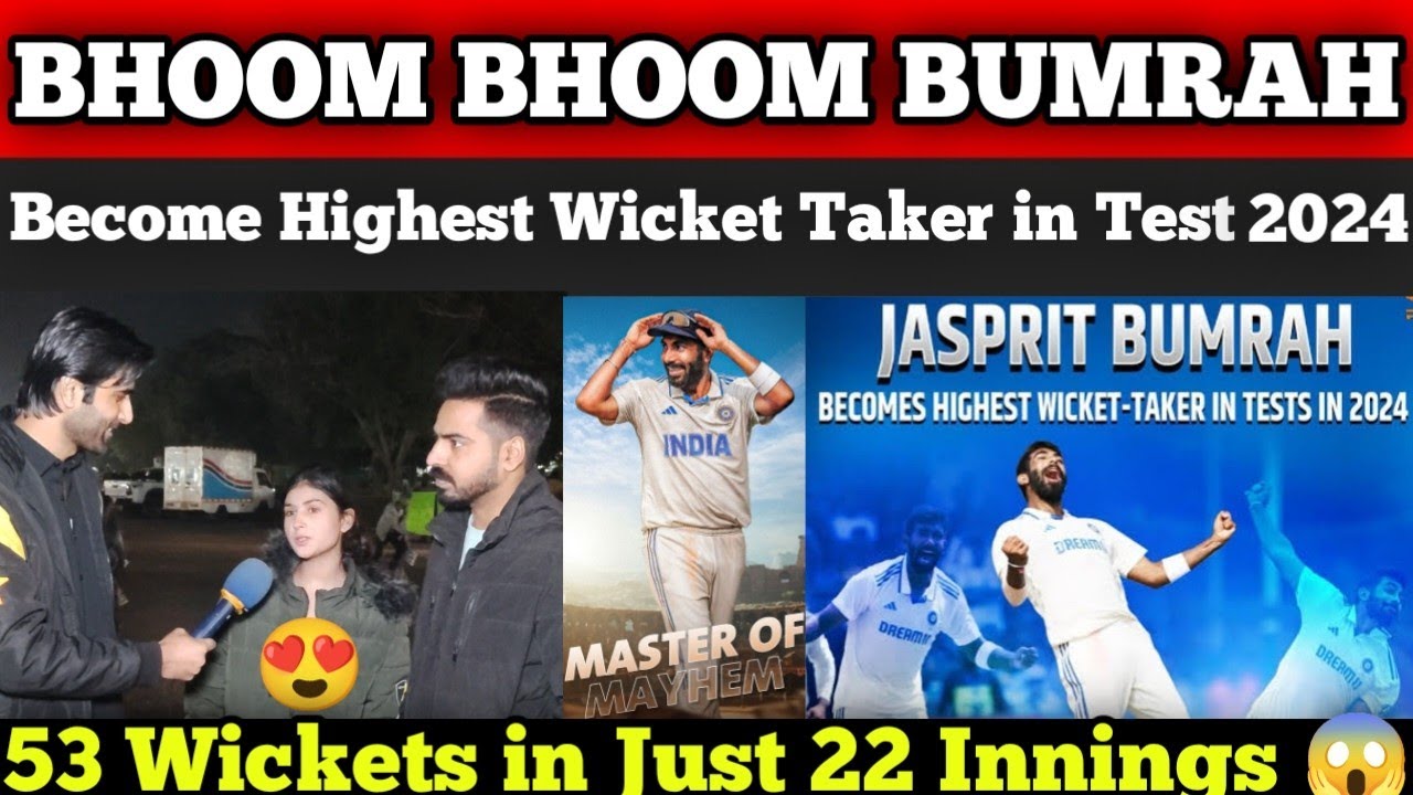 Bhoom Bhoom Bumrah🥳Become Most Wicket Taker in Test 2024 | Unstoppable ...