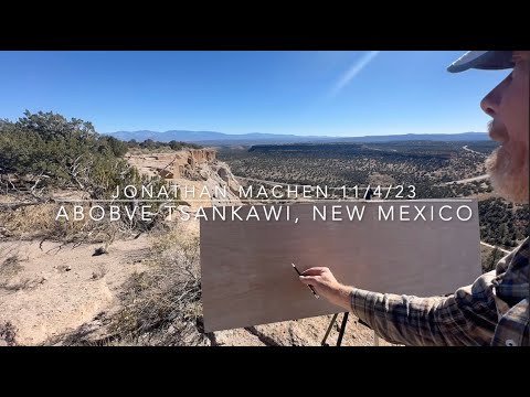 Plein-Air drawing by Jonathan Machen: Above Tsankawi, New Mexico ...