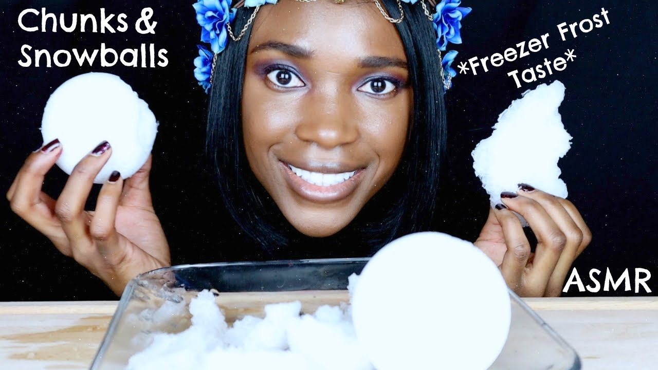 ASMR Powdery Ice Chunks | ASMR Huge Snowballs | *Freezer Frost* Taste ...