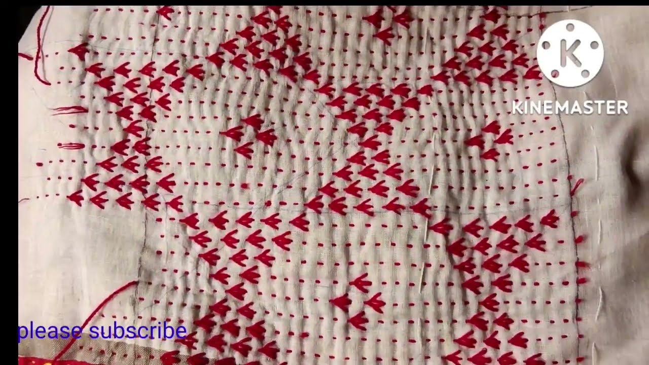 Hand embroidery beautiful design nakshi kantha tutorial. - YouTube