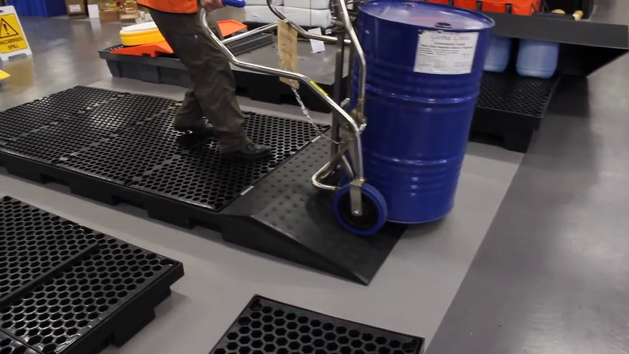 Drum bund ramp | Global Spill & Safety - YouTube