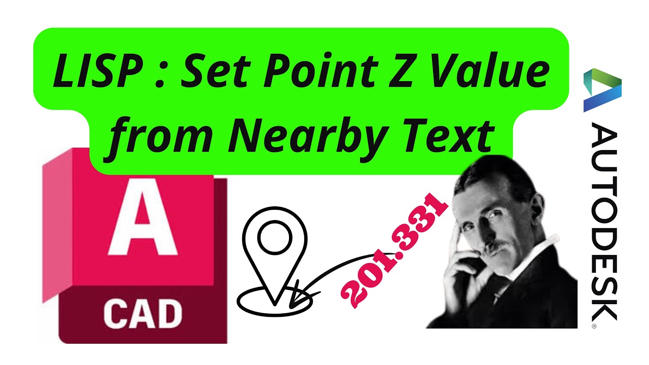 AutoCAD LISP Command Ztxt: Set Point Z Value from Nearby Text - YouTube