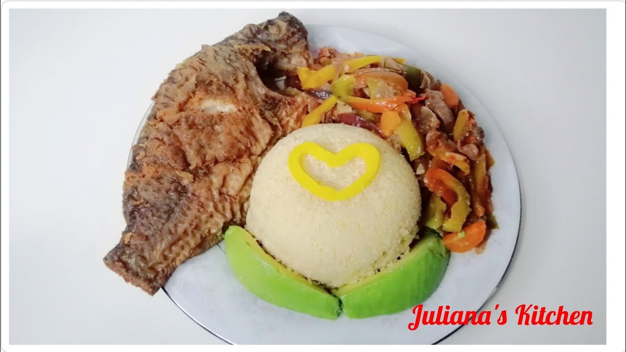 HOW TO PREPARE AKYEKE AND BELL PEPPER SAUCE - YouTube