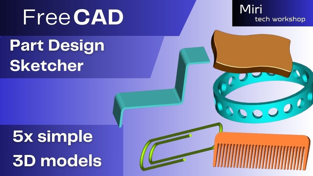 FreeCAD 5 simple 3D models, part 78 - YouTube