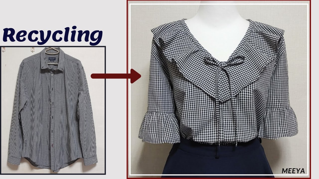 DIY Recycling a Shirt |안입는옷 리폼|Reform Old Your Clothes| 남방 리폼|셔츠 리폼| 옷 ...