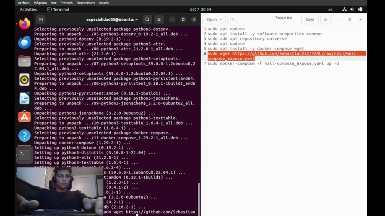 Servidor de correos en ubuntu con docker-compose y un archivo YAML Especialidad III - YouTube