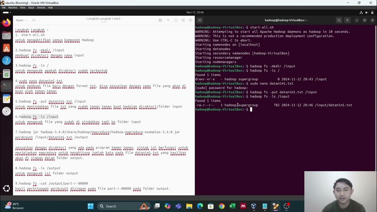 Menggunakan WORDCOUNT pada Hadoop (Dengan Linux Ubuntu-Virtualbox) - YouTube