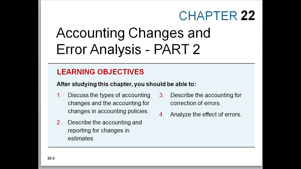 Accounting Errors (Chapter 22 Intermediate Acc part 2) - YouTube