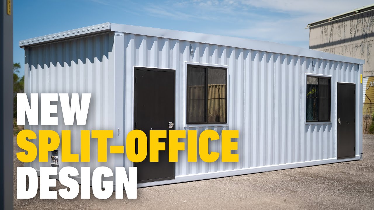 New Split Shipping Container Office Design - YouTube