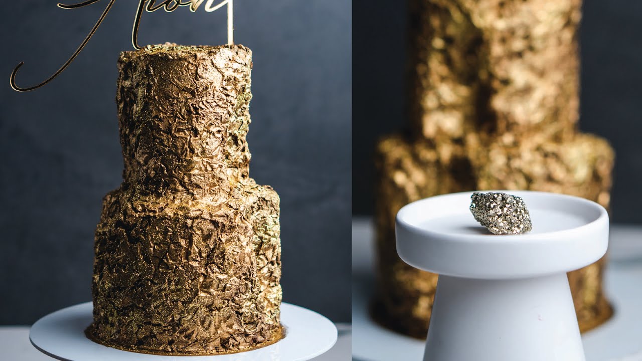 How to Make a Pyrite Inspired Stone Cake - YouTube