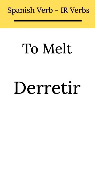 Learn How to Say the Verb "To Melt / Derretir" in Spanish | #shorts # ...