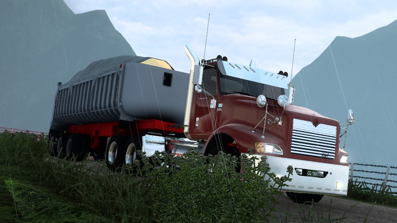 Custom International 9400 Hauling 60Tons of sand //@SlavJerry 14L DD60 ...