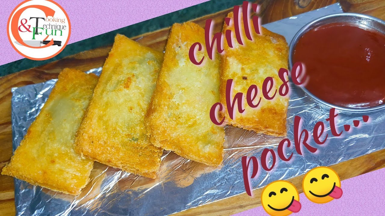 Chilli cheese pocket , chilli cheese crispy pocket - YouTube