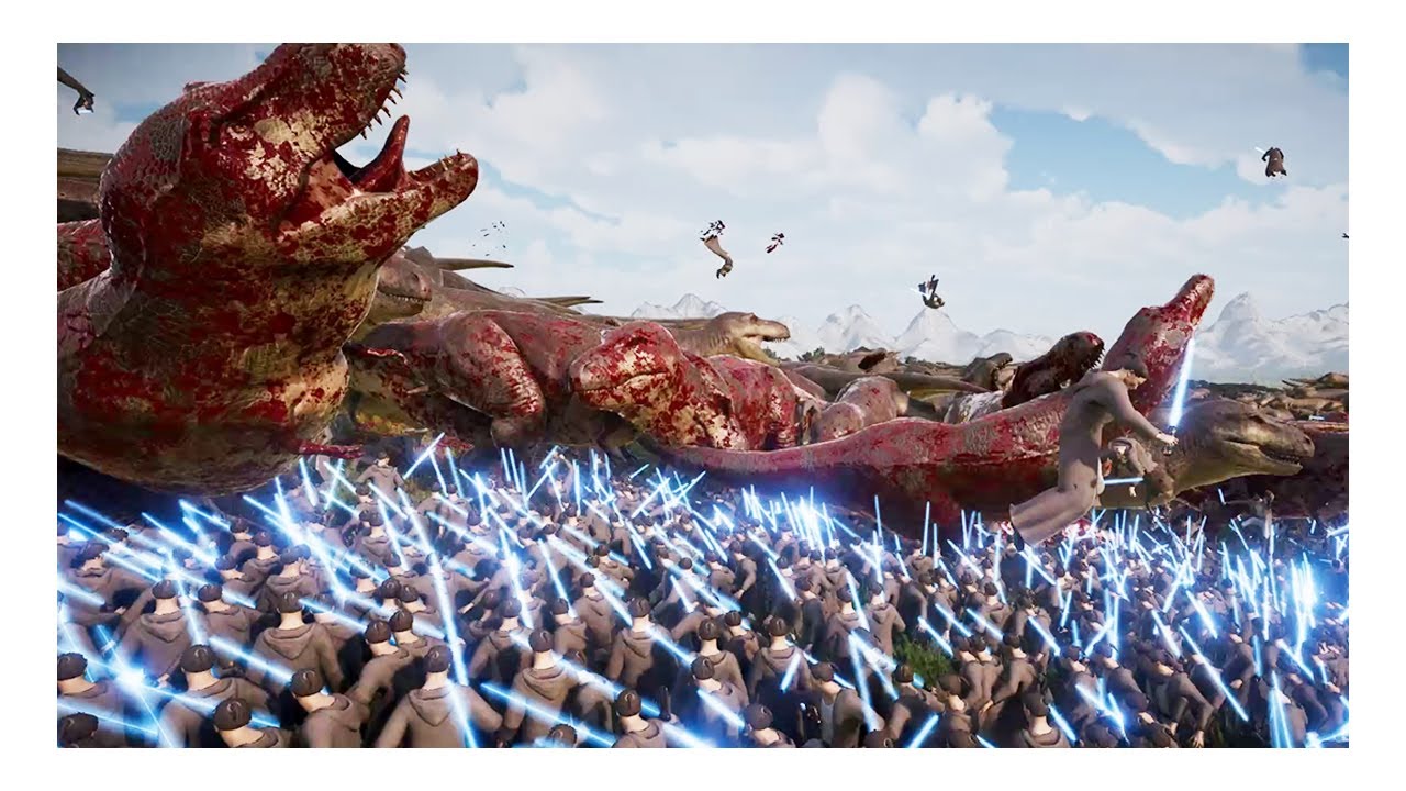 恐竜VSジェダイVSトロールの異種強キャラバトル - Ultimate Epic Battle Simulator 2 - YouTube