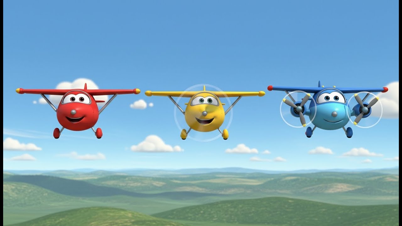 Three Little Planes Fly Fly Fly | Airplane Song & Counting for Kids ...