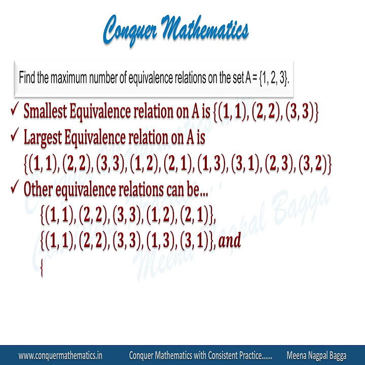Maximum Number of Equivalence Relations on a Set with 3 Elements - - Class 12 Mathematics # ...