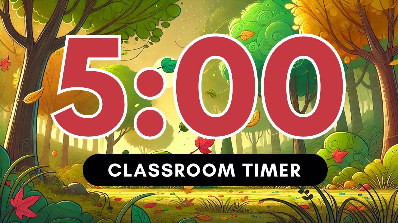 5 Minute Classroom Countdown Timer | Relaxing Music & Falling Leaves - YouTube