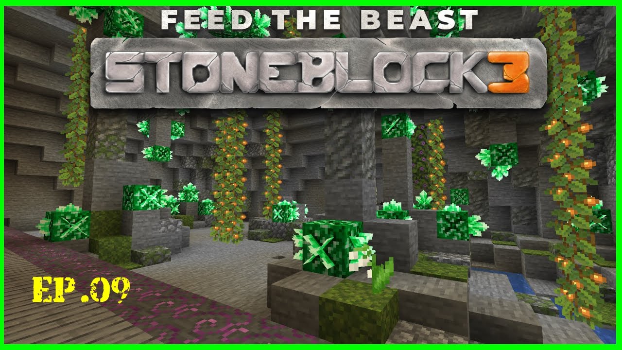 StoneBlock 3 - Ep09 - Emerald Cluster and MekaSuit - YouTube